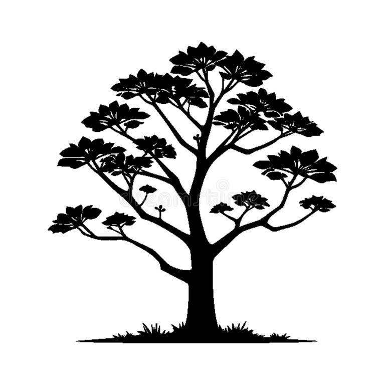Simple Vector Icon Ceiba Tree Logo Design Illustration. Stock Vector ...