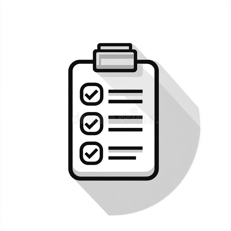 A Simple Vector Icon of a Checklist with Three Checked Items on a ...