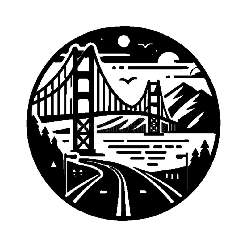 Coastal Drives Simple Vector Icon Logo Design Illustration. Stock Vector - Illustration of ...