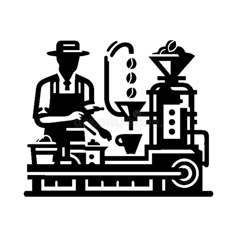 Simple Vector Coffee Production Logo Design Illustration Icon. Stock ...