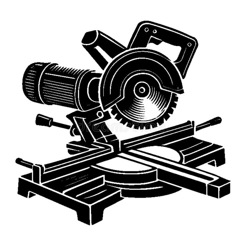 Simple Compound Miter Saw Vector Icon for Logo Design. Stock Vector ...