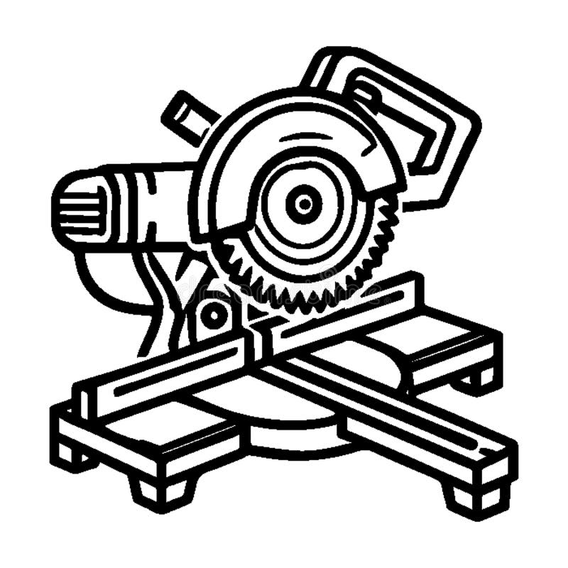 Compound Miter Saw Simple Vector Icon Logo Illustration. Stock Vector ...