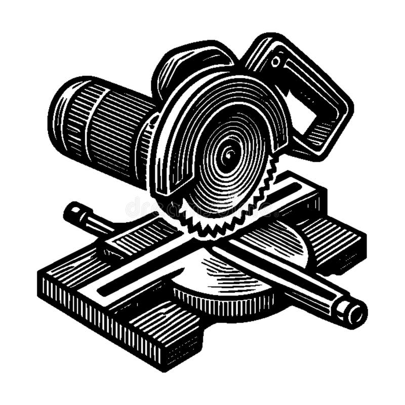 Simple Compound Miter Saw Vector Icon Logo Illustration. Stock Vector ...