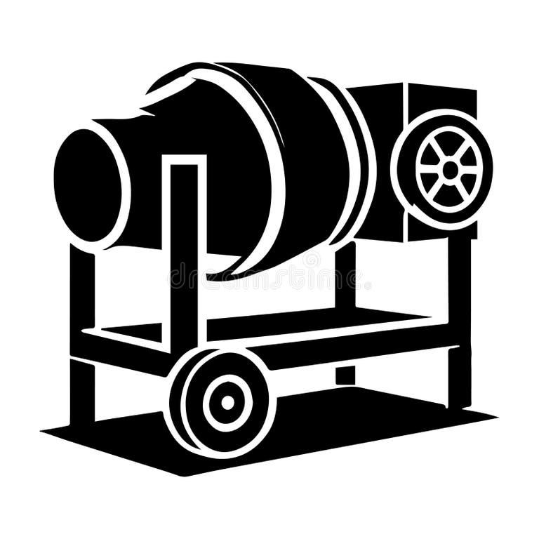 Simple Vector Concrete Mixer Logo Design Illustration. Stock Vector ...