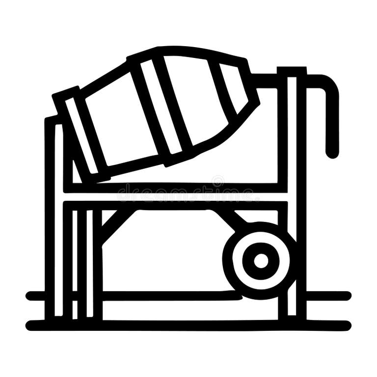 Simple Vector Concrete Mixer Logo Design Illustration. Stock Vector ...