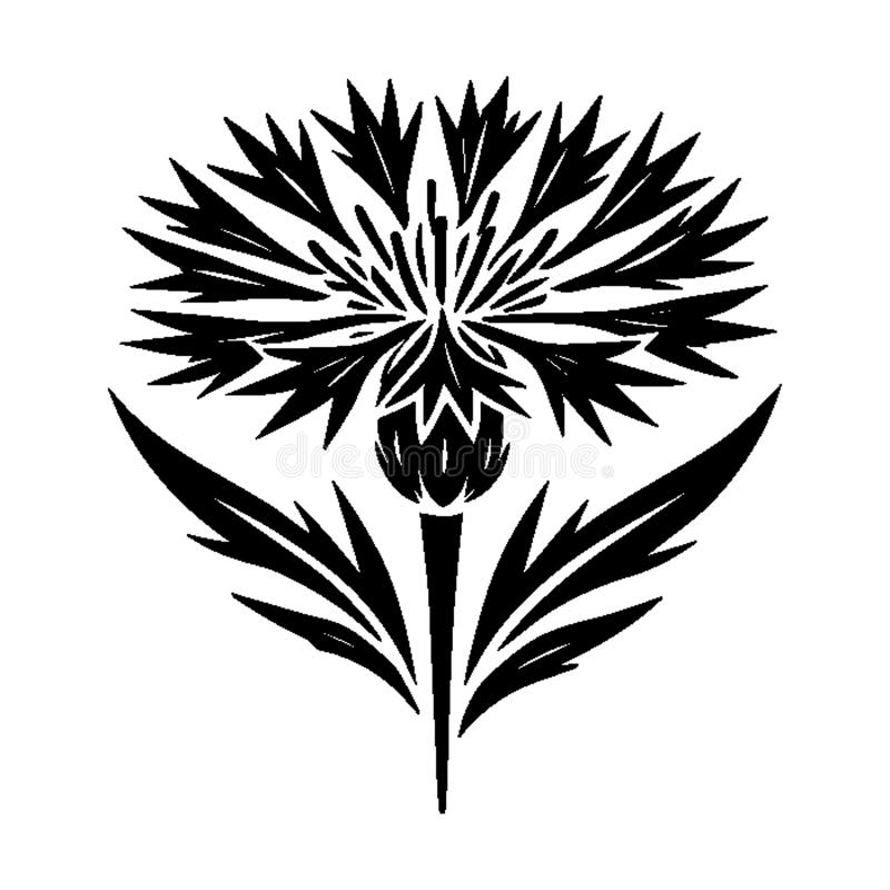 Simple Vector Icon of Cornflower Logo Design Illustration. Stock Vector ...