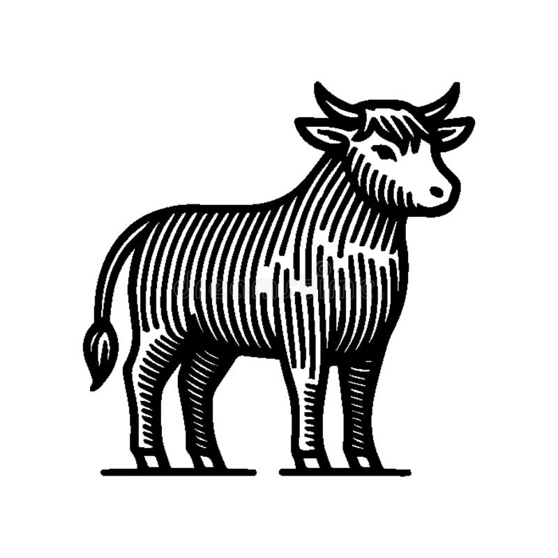 Simple Vector Icon of Cow Logo Design Illustration. Stock Vector ...