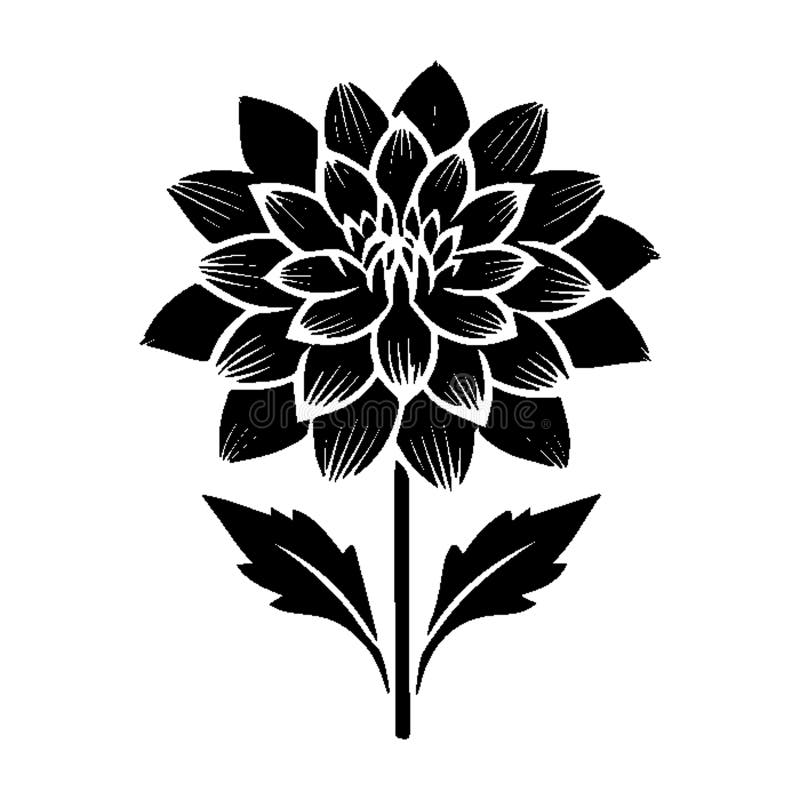 Simple Vector Icon Dahlia Logo Design Illustration. Stock Vector ...