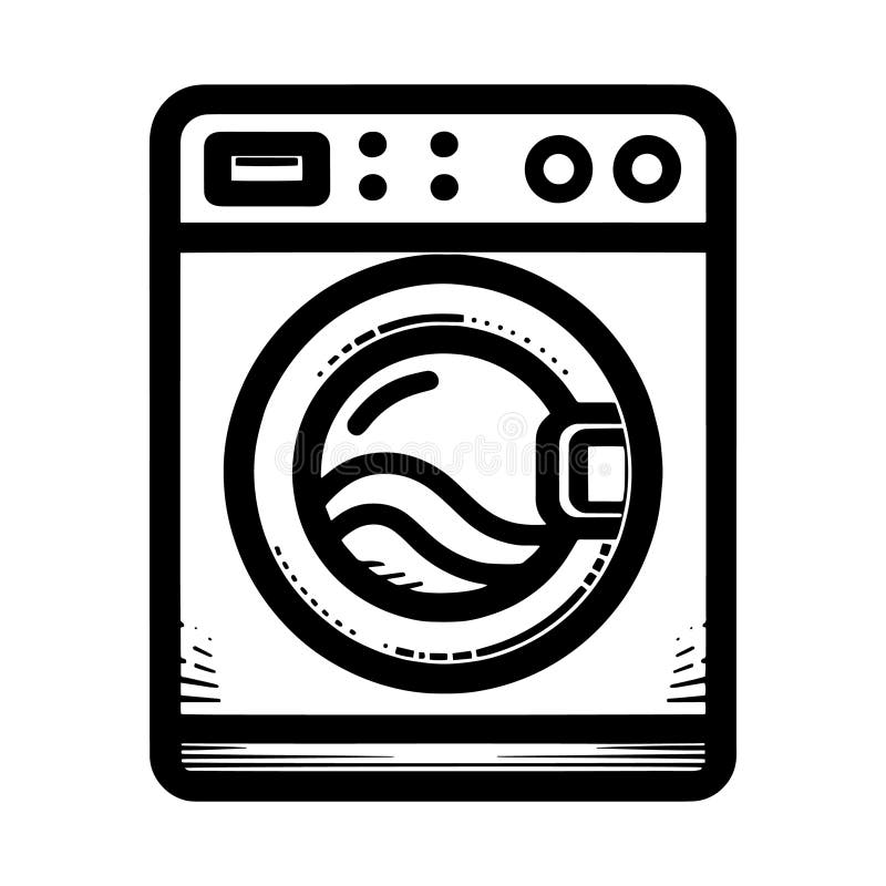 Simple Vector Icon Design of Washing Machine Logo Illustration. Stock ...