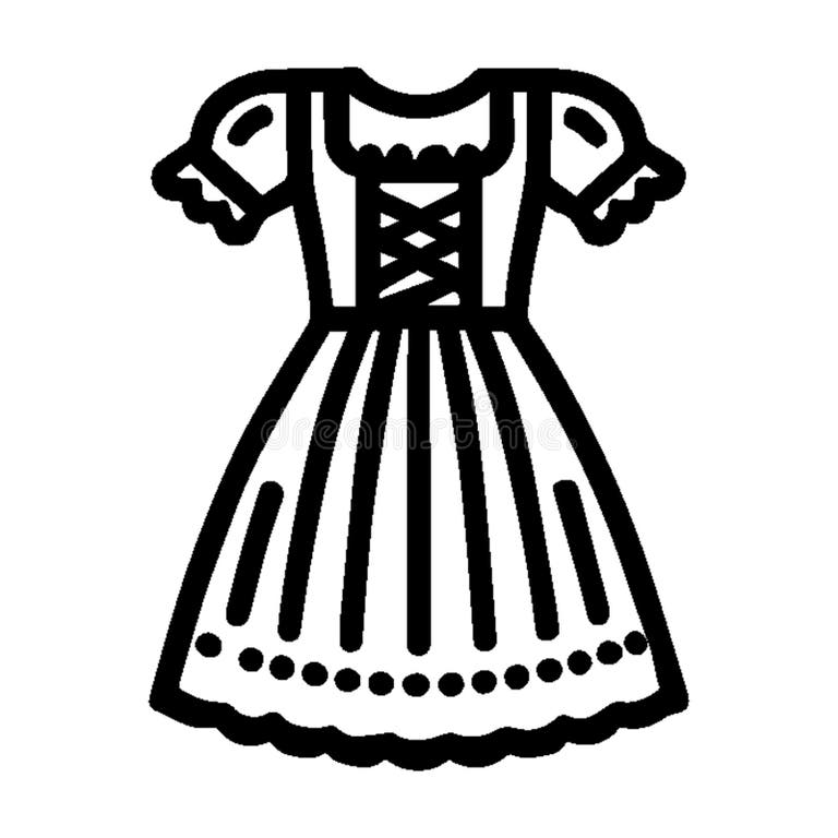 Simple Dirndl Vector Icon Logo Illustration. Stock Vector ...