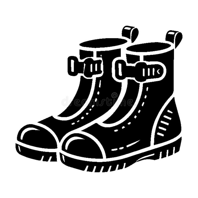 Dive Boots Icon Vector Logo Simple Design Illustration Style. Stock ...