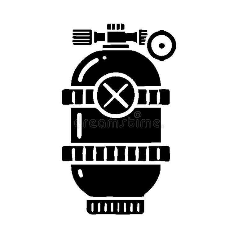 Simple Vector Icon of a Dive Tanks â€ Logo Design Illustration. Stock ...
