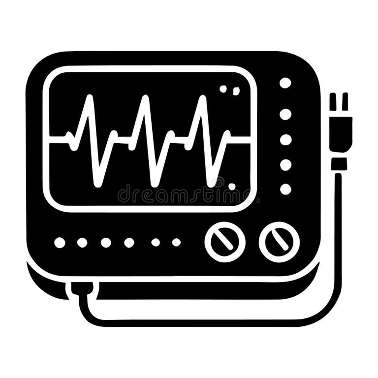 ECG EKG Machine Simple Vector Icon Logo Design Illustration Style ...