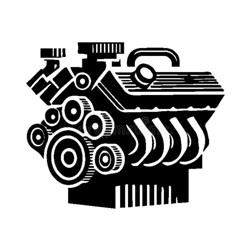 Simple Vector Icon Engine Car Logo Design Illustration. Stock Vector ...