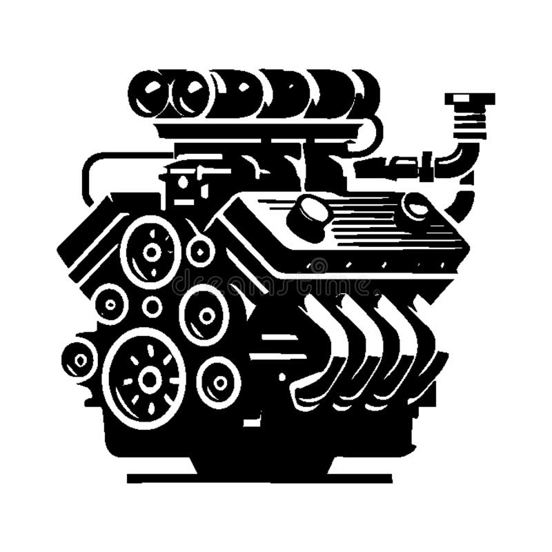 Simple Vector Icon Engine Car Logo Design Illustration. Stock Vector ...