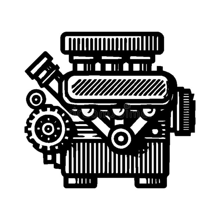 Simple Vector Icon Engine Car Logo Design Illustration. Stock Vector ...