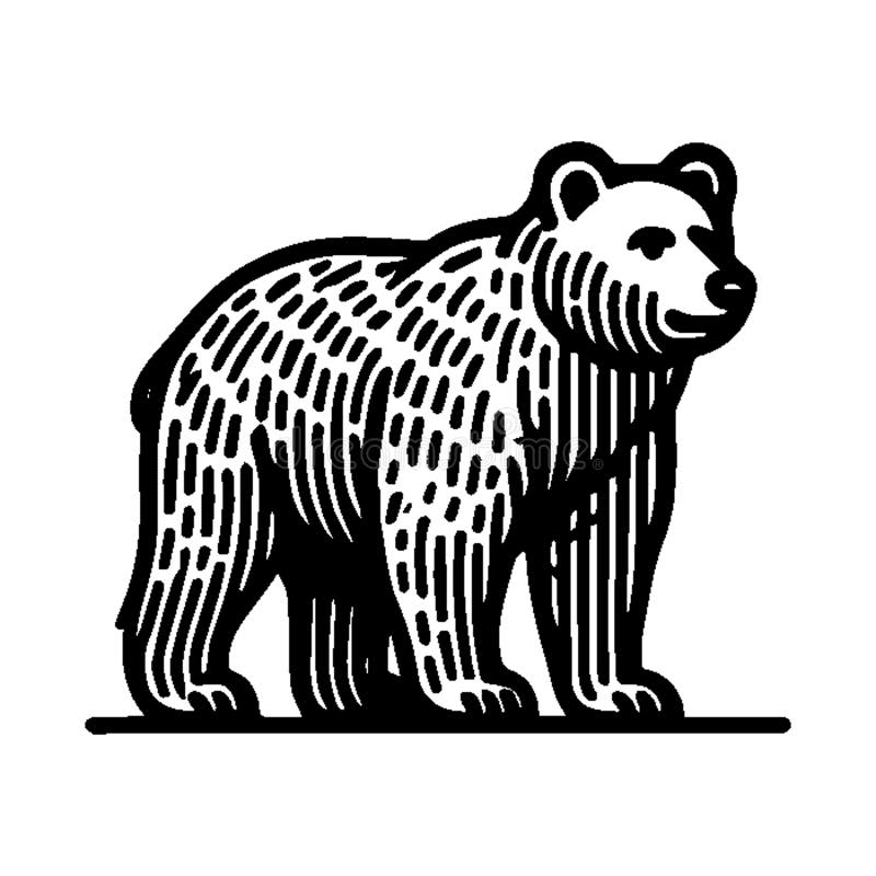 Simple Vector Icon European Brown Bear Logo Design Illustration. Stock Vector - Illustration of ...