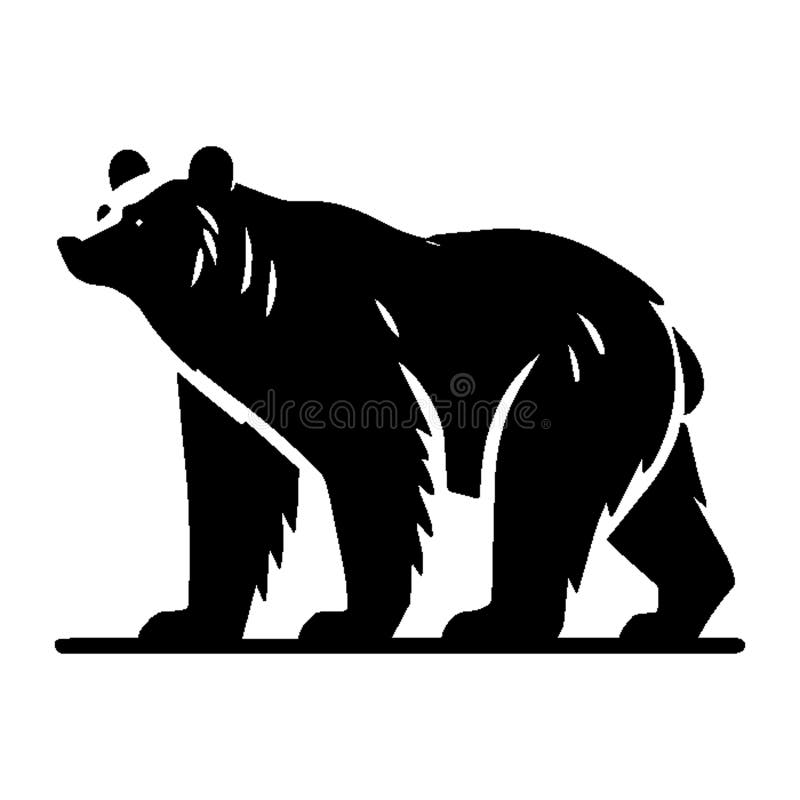 European Brown Bear Vector Icon Logo Design. Stock Vector - Illustration of forest, tracks ...