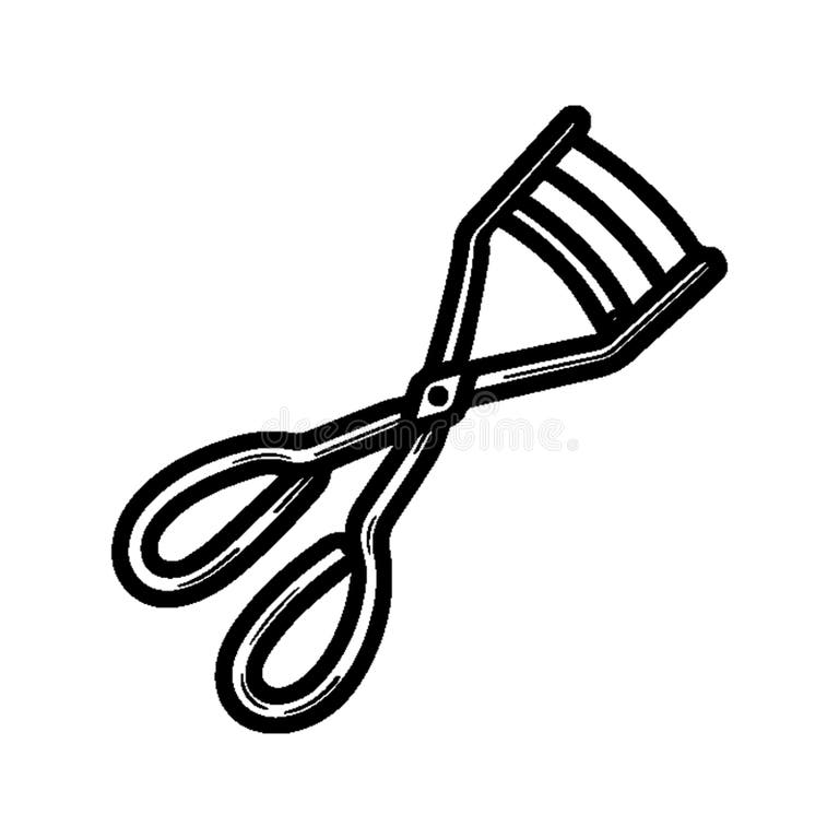 Simple Vector Eyelash Curlers Icon Logo Design Illustration. Stock Vector - Illustration of curl ...