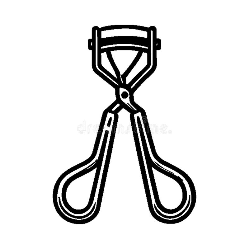 Simple Vector Icon of Eyelash Curlers Logo Design Illustration. Stock Vector - Illustration of ...