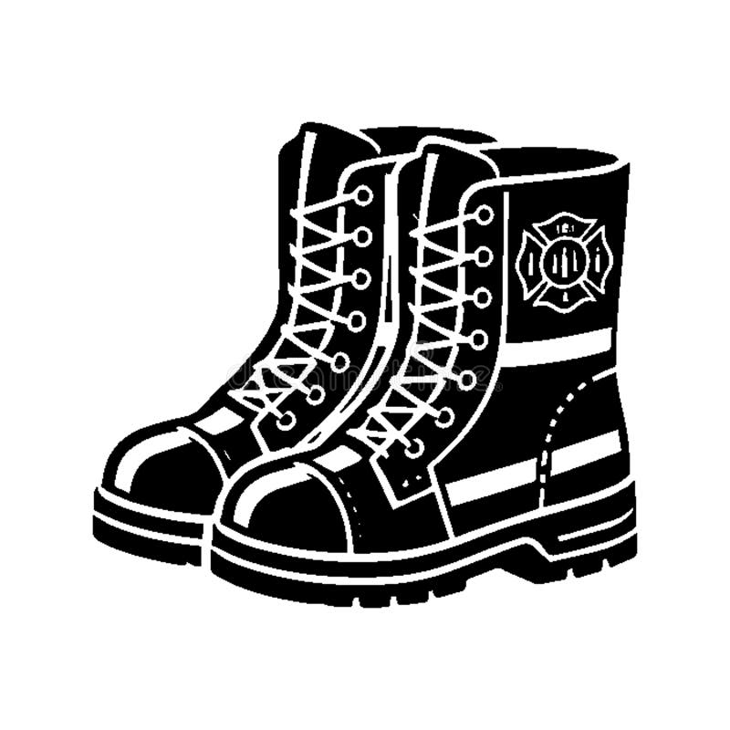 Firefighting Boots Vector Icon Logo Illustration. Stock Vector ...