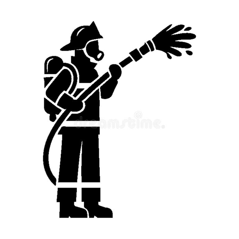 Fireman Vector Icon Logo Design Illustration. Stock Vector ...