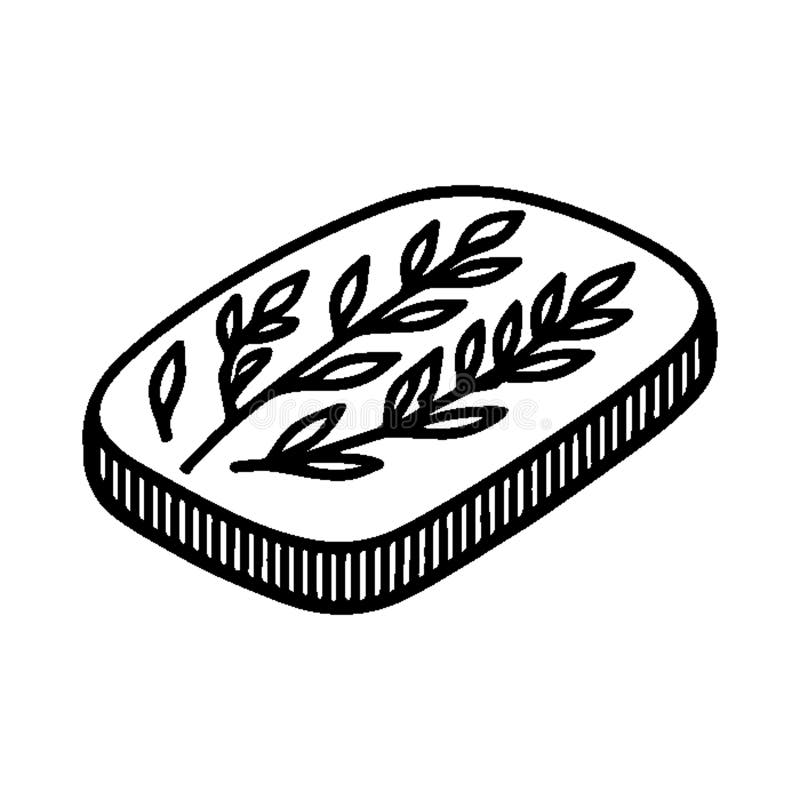 Focaccia Simple Vector Icon Logo Design Illustration. Stock Vector ...