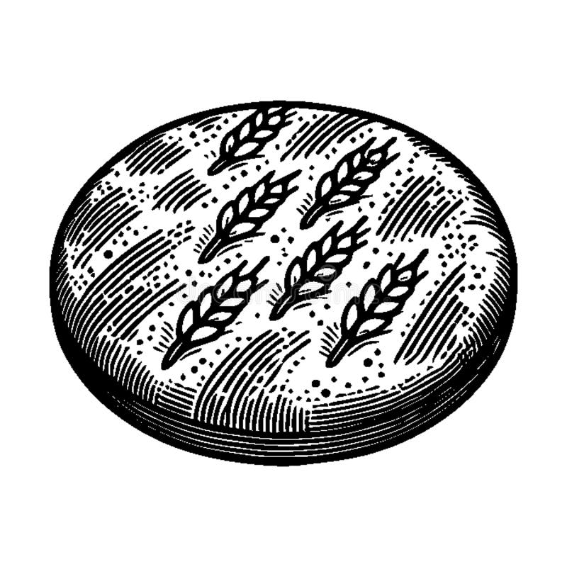 Focaccia Simple Vector Icon Logo Design Illustration. Stock Vector ...