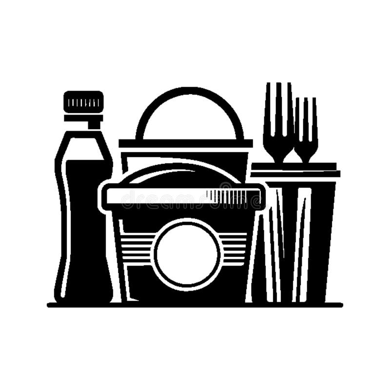 Food Containers Simple Vector Icon Logo Design Illustration. Stock ...