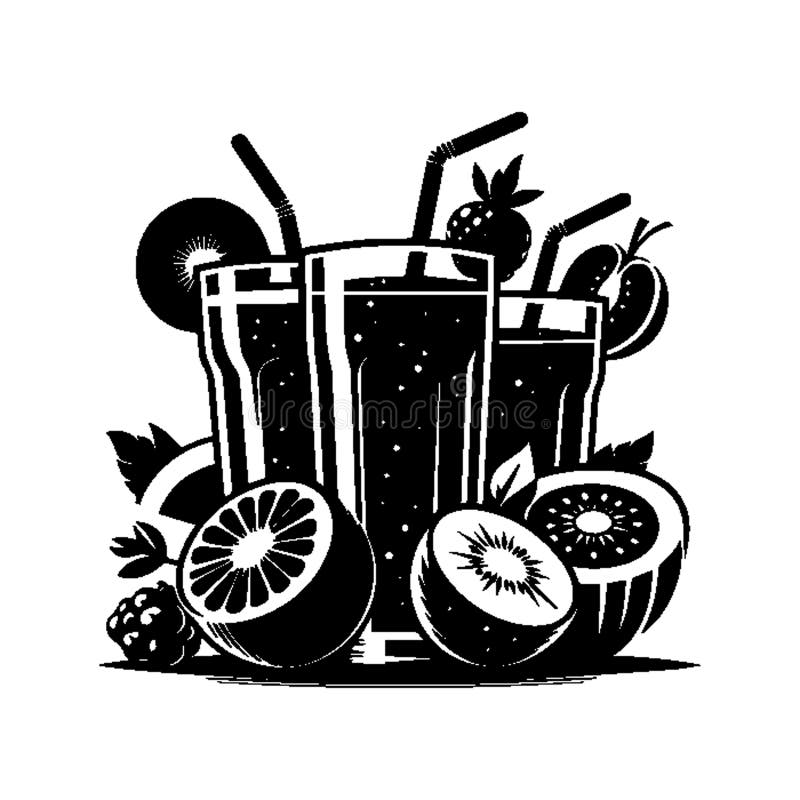 Simple Vector Icon of a Fresh Fruit Smoothies â€ Logo Design ...