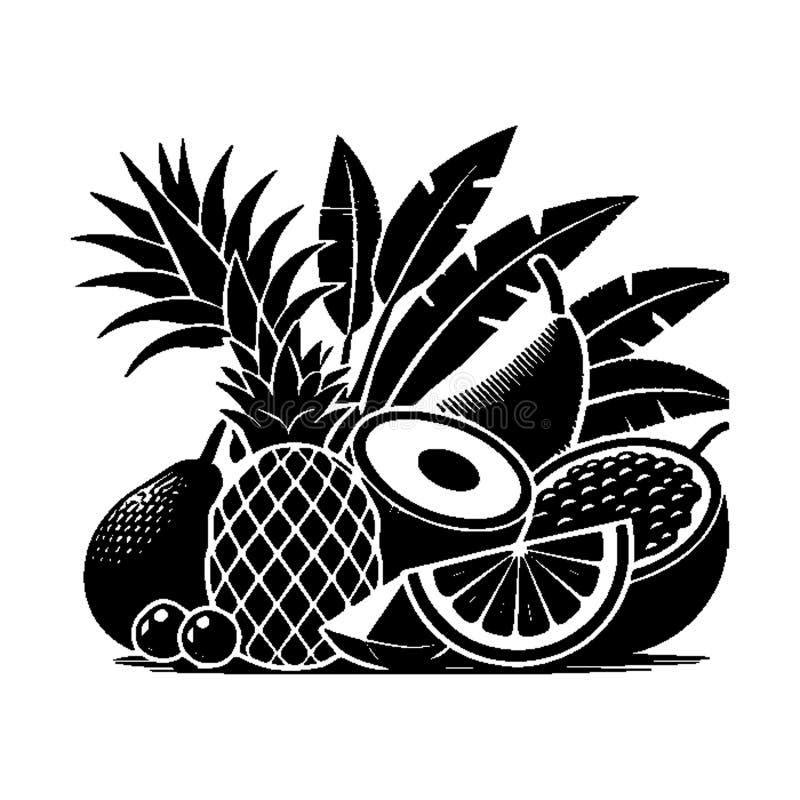 Simple Vector Icon Fruits Logo Design Illustration. Stock Vector ...