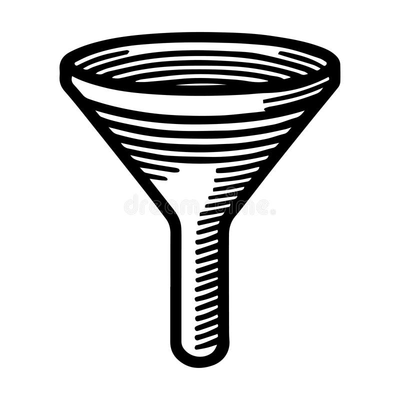 Simple Funnel Icon with Logo and Illustration Design. Stock Vector ...