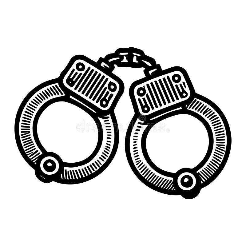 Simple Vector Handcuffs Logo Design Illustration Icon. Stock Vector ...