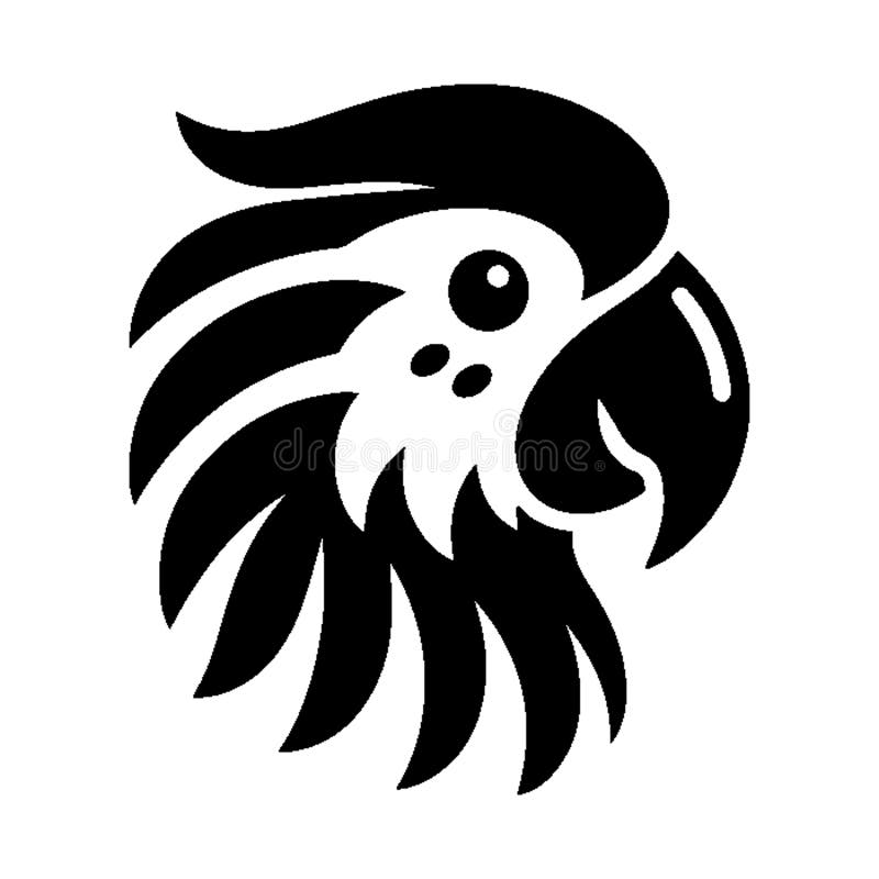 Simple Vector Icon Head Parrot Logo Design Illustration. Stock Vector ...
