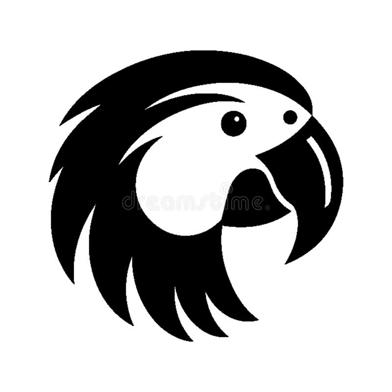Parrot Head Simple Vector Icon Logo Design Illustration. Stock Vector ...