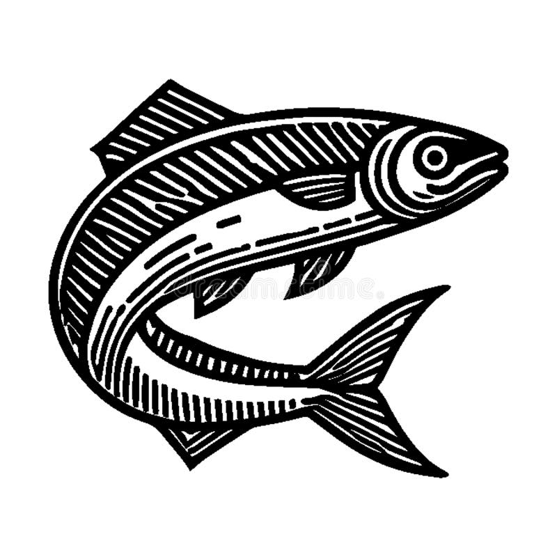 Simple Vector Icon Herring Fish Logo Design Illustration. Stock Vector ...