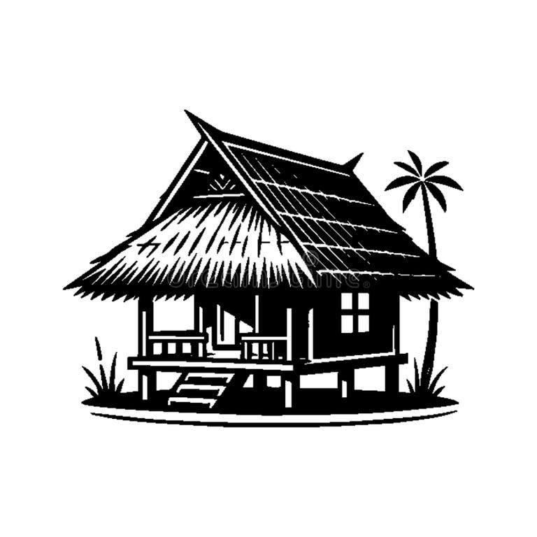 Simple Vector Icon of Hut Logo Design Illustration. Stock Vector ...