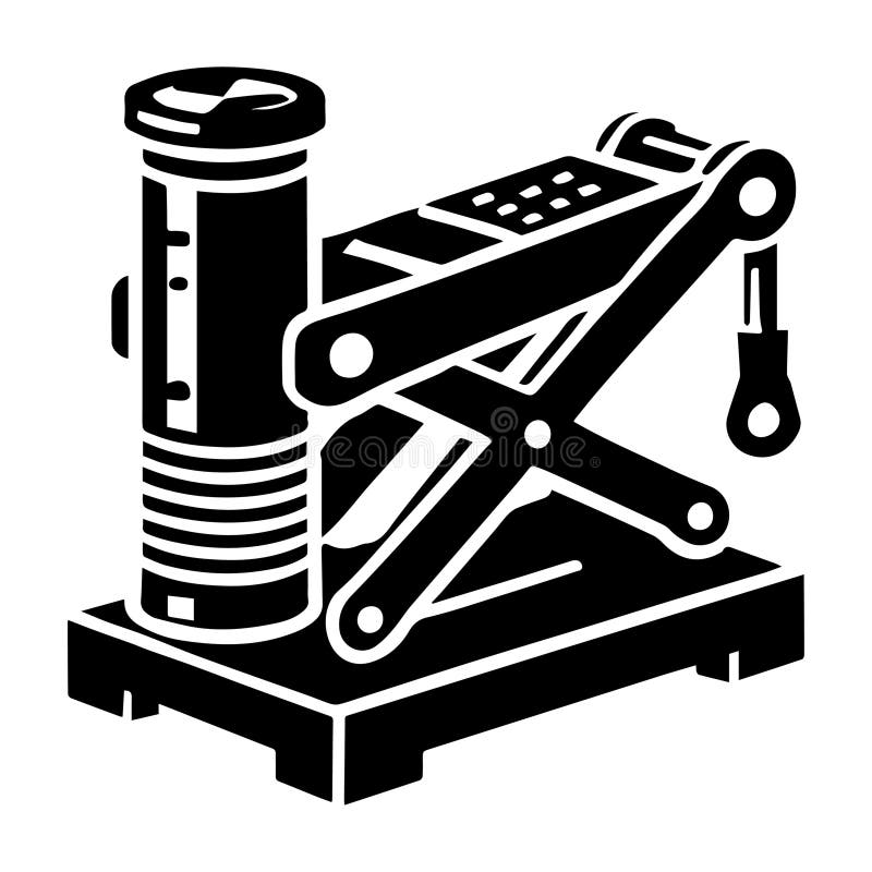Simple Vector Icon of Hydraulic Jack Logo Design Illustration. Stock ...