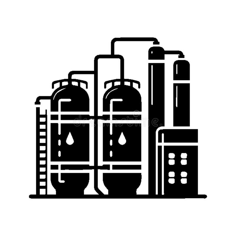 Simple Hydrotreating Units Vector Icon Logo Design Illustration. Stock ...
