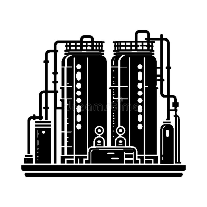 Simple Hydrotreating Units Vector Icon Logo Design Illustration. Stock ...