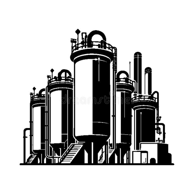 Simple Hydrotreating Units Vector Icon Logo Design Illustration. Stock ...