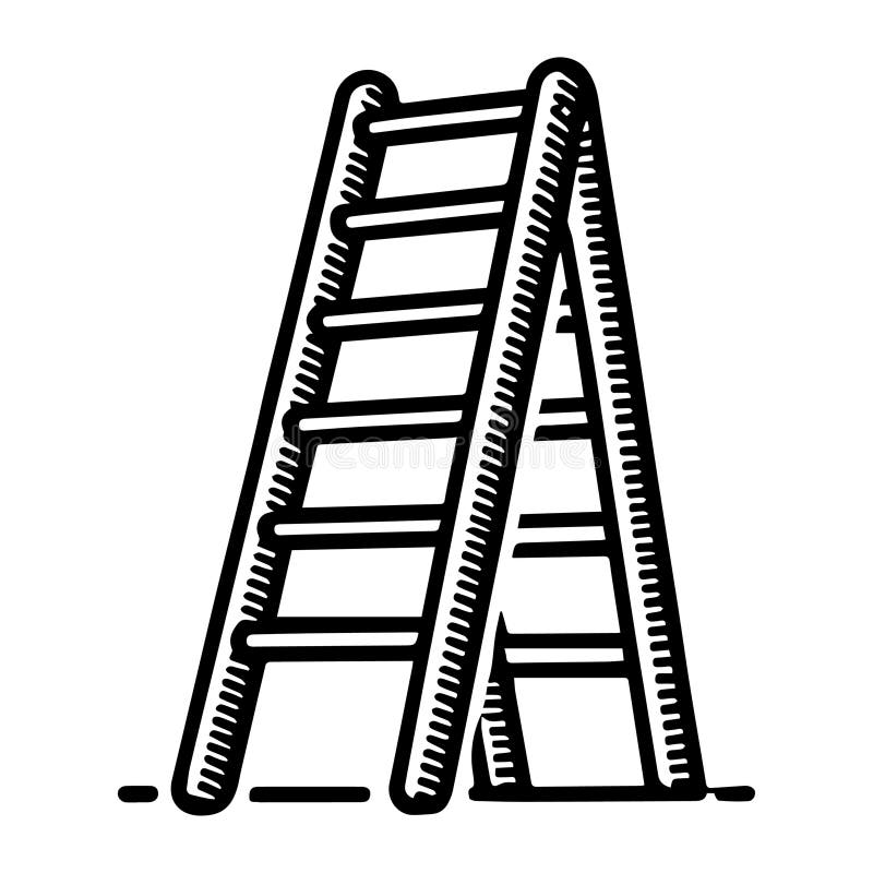 Simple Ladder Icon with Logo and Illustration Design. Stock Vector ...