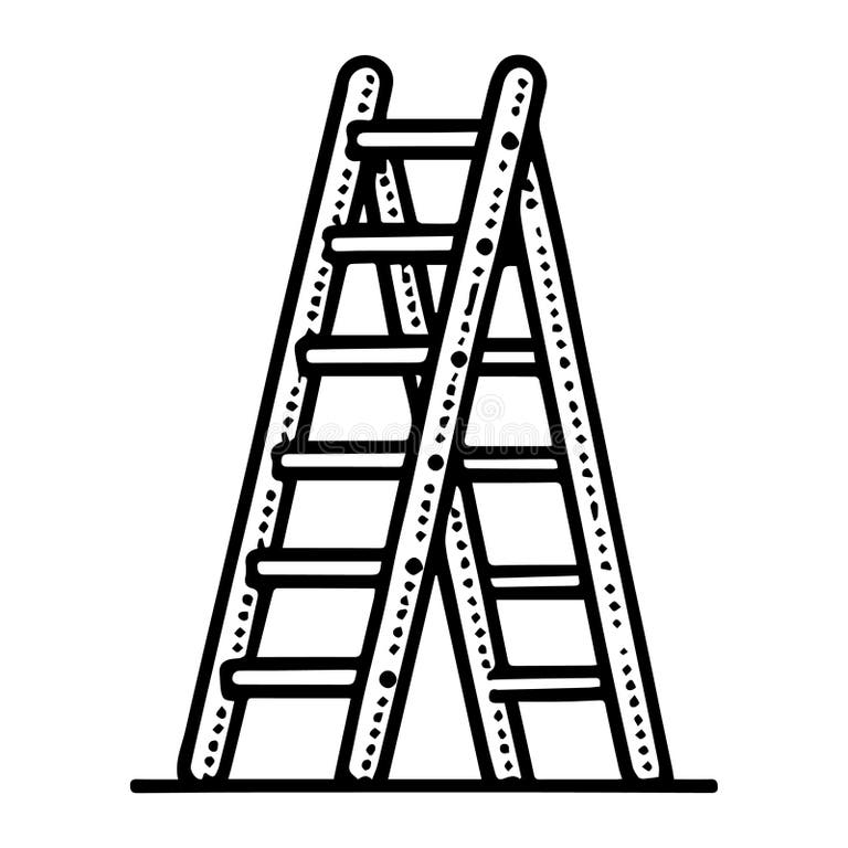 Simple Vector Icon of Ladder Logo Design Illustration. Stock Vector ...