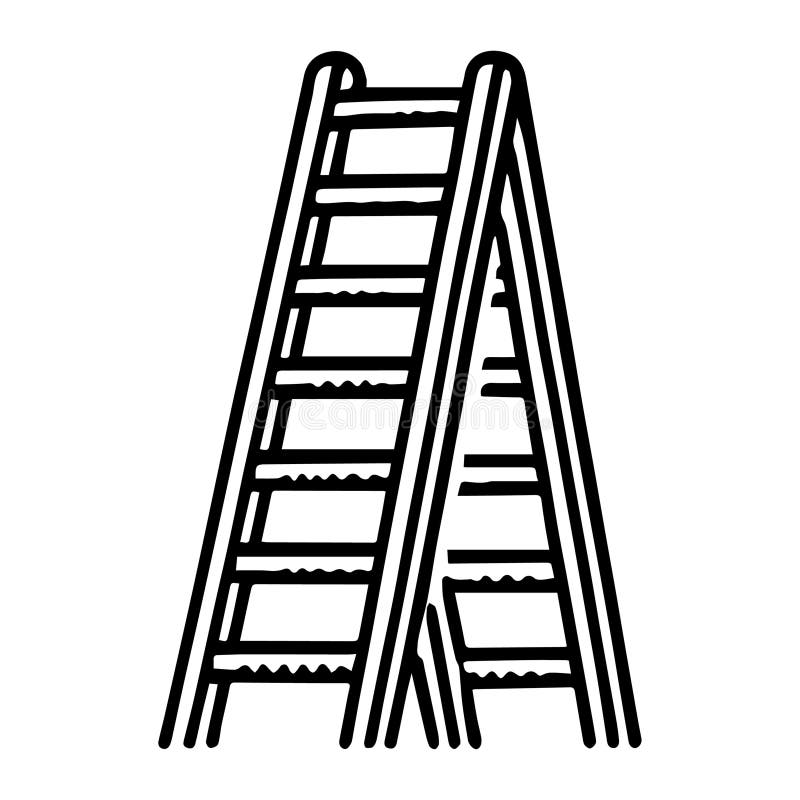 Simple Ladder Icon with Logo and Illustration Design. Stock Vector ...