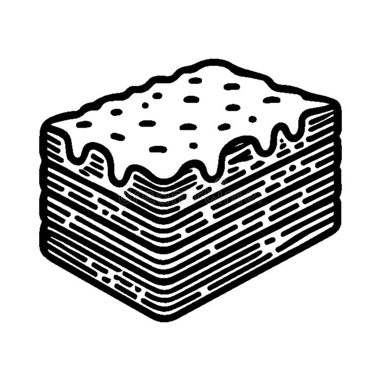 Simple Vector Icon of Lasagna Logo Design Illustration. Stock Vector ...