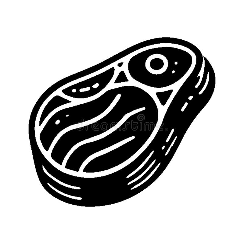 Simple Vector Icon of Lean Meat Logo Design Illustration. Stock Vector ...