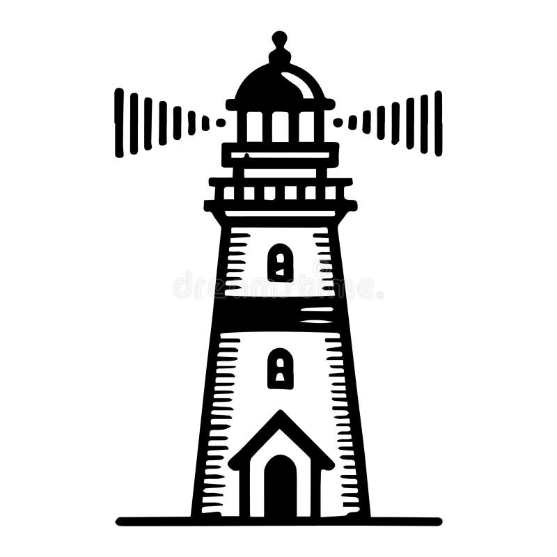 Simple Vector Icon of Lighthouse Logo Design Illustration. Stock Vector ...