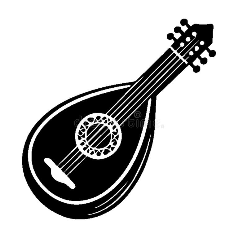 Simple Lute Vector Icon Logo Illustration. Stock Vector - Illustration ...
