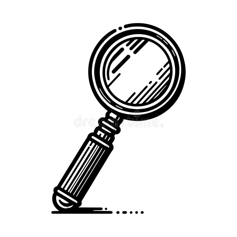 Simple Vector Icon of Magnifying Glass Logo Design Illustration.. Stock ...