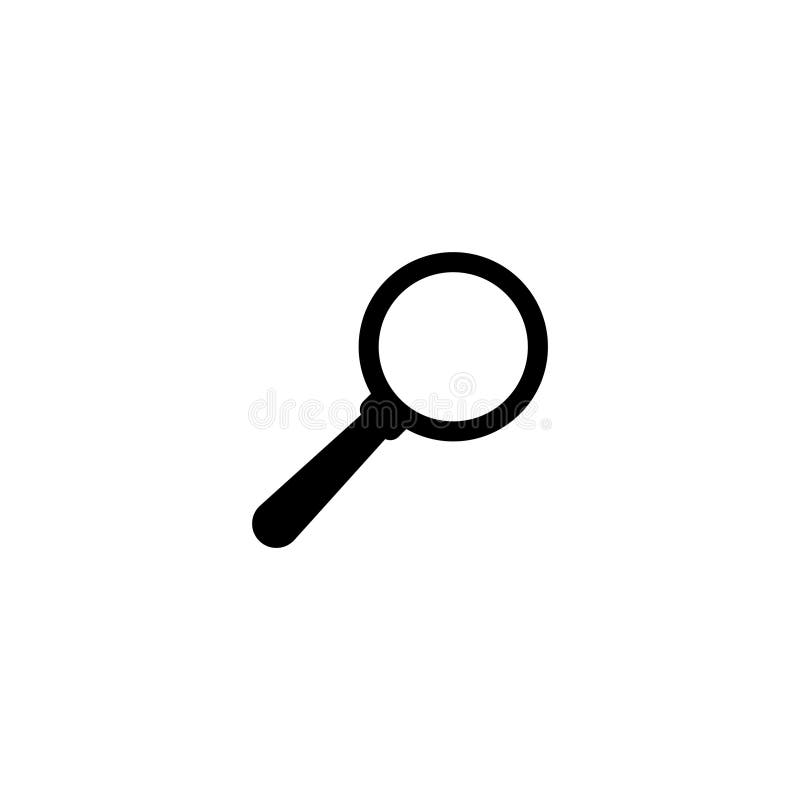 Simple Vector Icon of a Magnifying Glass for Search and Zoom Functions ...